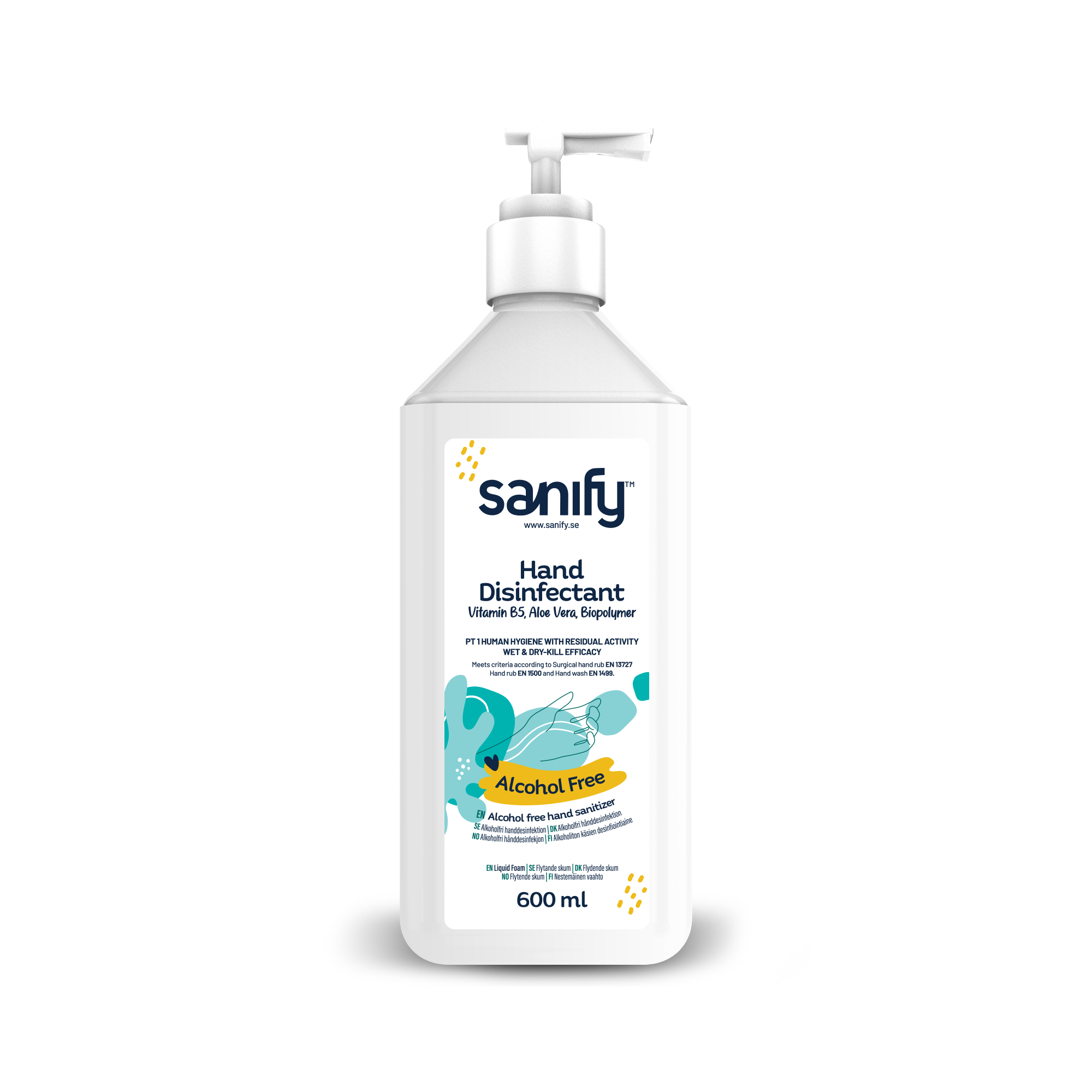 Sanify hånddesinfektion 600ml | Hånddesinfektion uden sprit